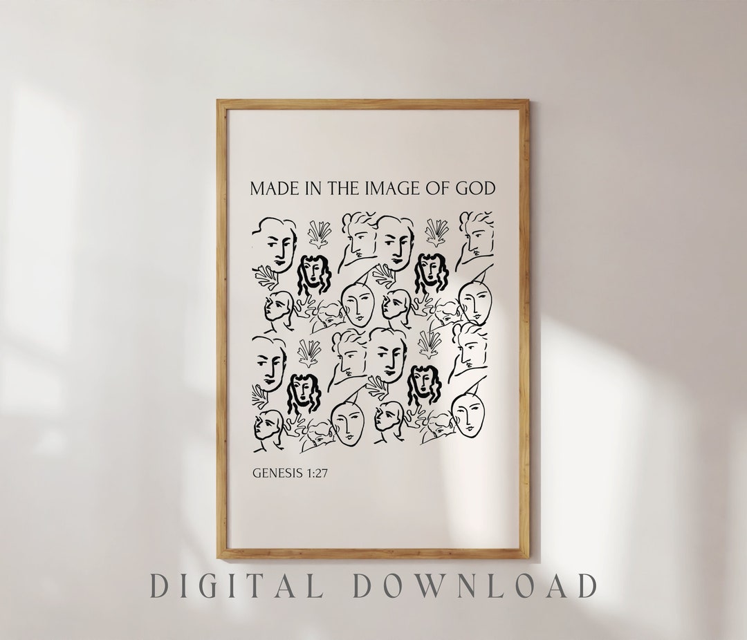 IMAGE OF GOD, Genesis 1:27, Digital Print, Modern Scripture Art, Bible ...