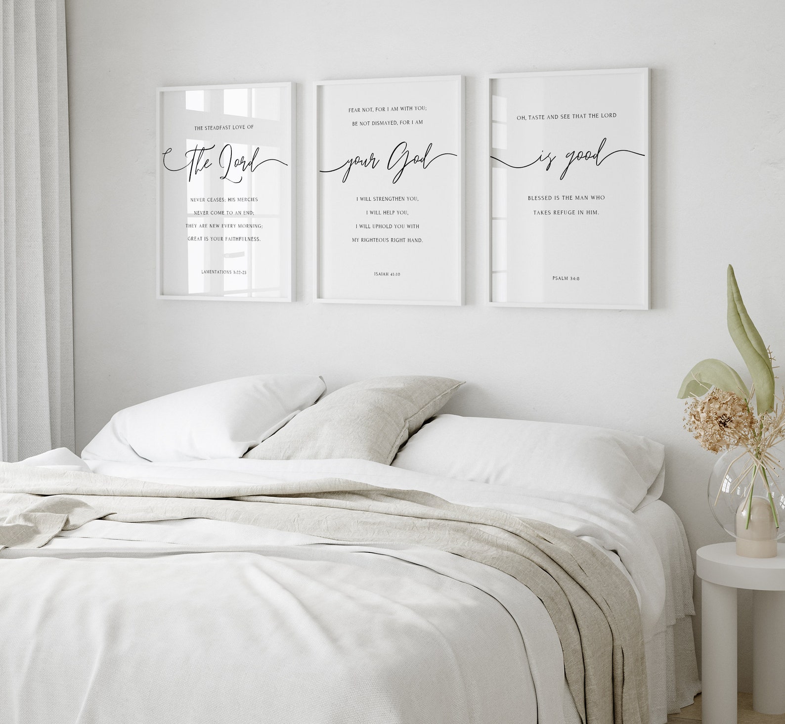 Bible Verse Wall Art Set of 3, the Lord Your God is Good, Minimal ...