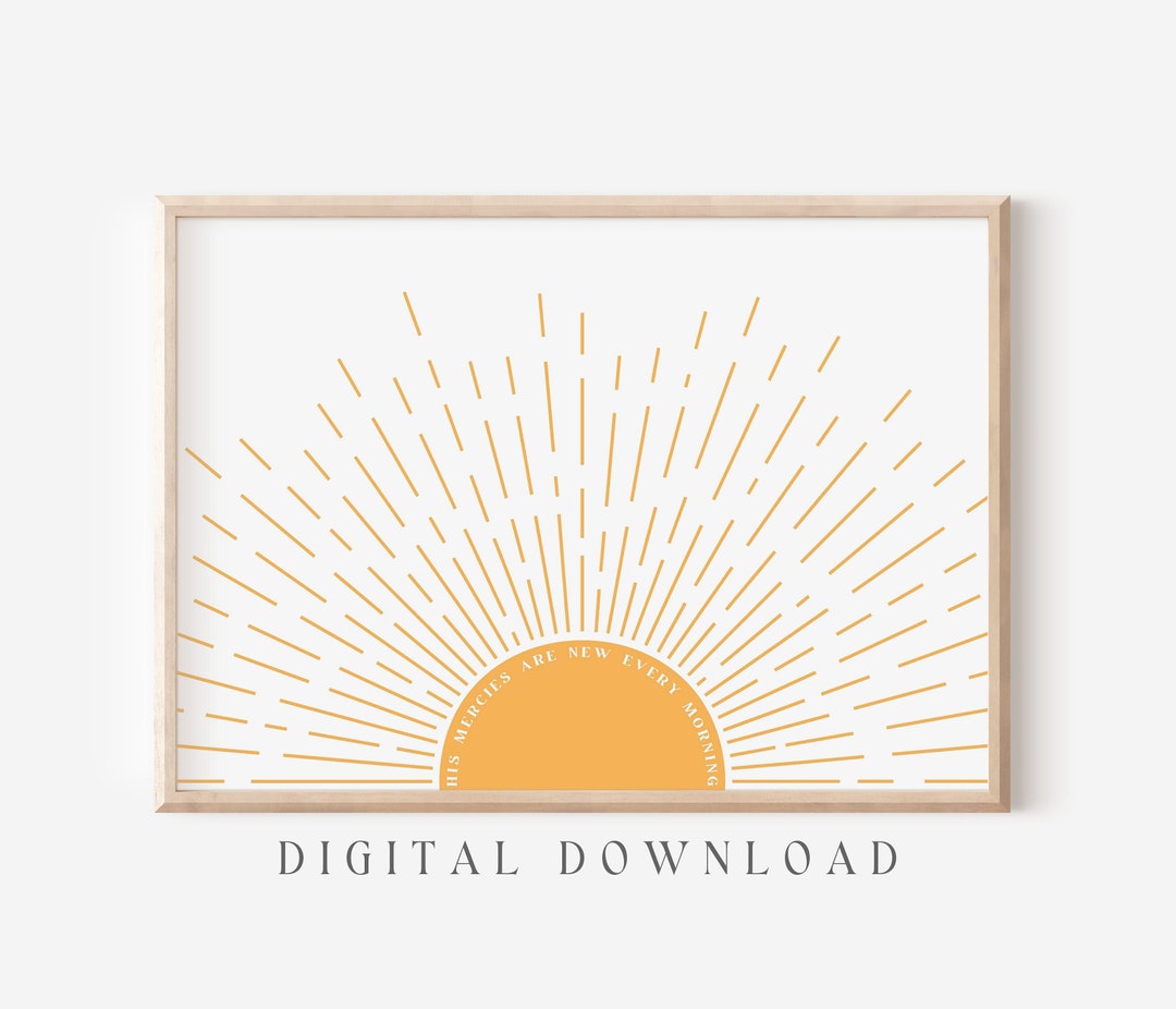 His Mercies Are New Every Morning, Digital Print, Boho Scripture Wall ...