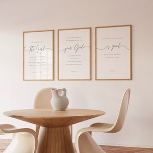 The Lord Your God is Good, Bible Verse Wall Art Set of 3, Christian Art ...