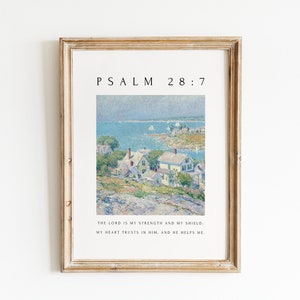 Christian Wall Art Set of 2, Psalm 23, Watercolor Landscape Bible Verse ...