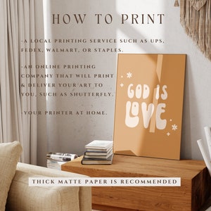 Boho Printable Wall Art, God is Love, Christian Aesthetic Faith Poster ...