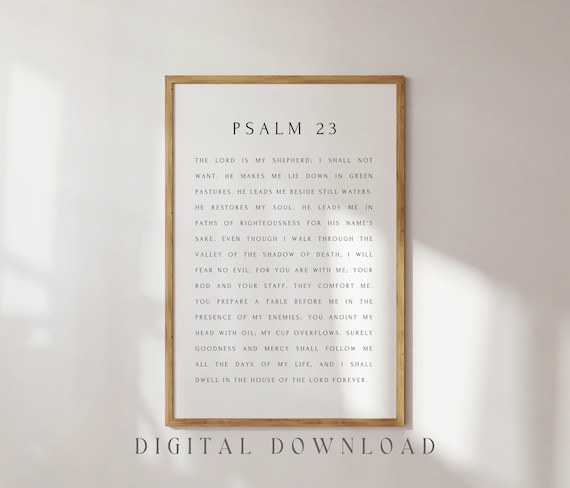 Bible Verse Wall Art Psalm 23 Printable Christian