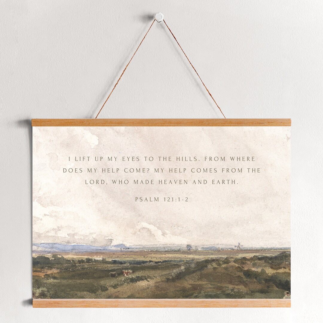 Psalm 121 Christian Wall Art, Wooden Hanging Sign, Horizontal Bible ...