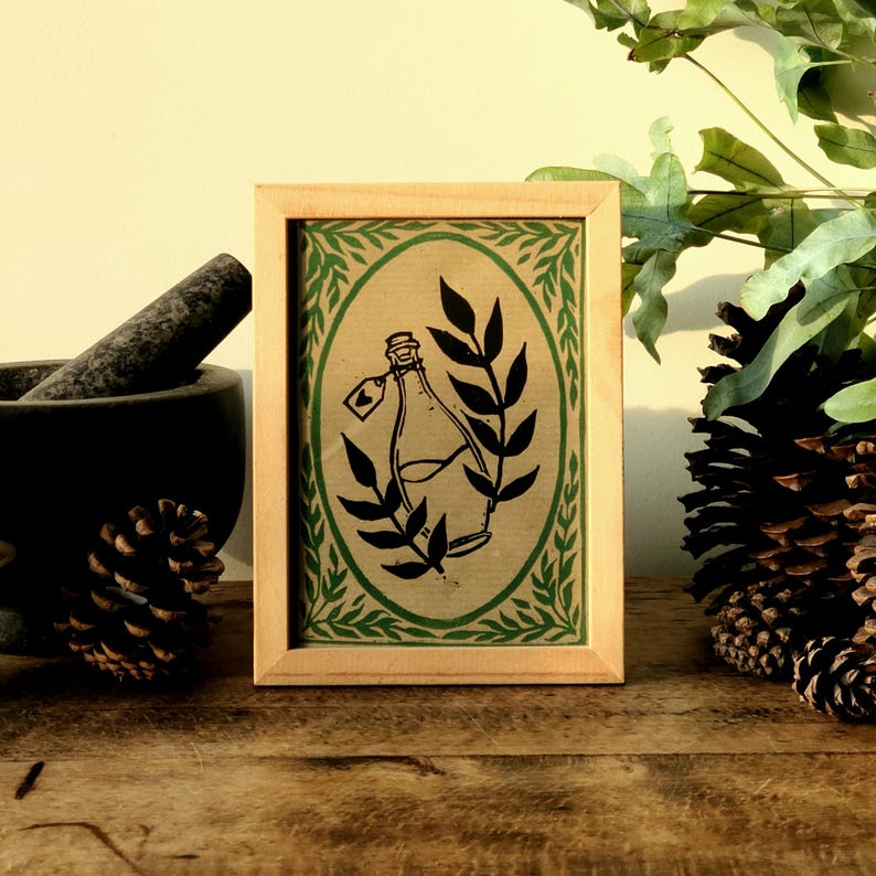 Linocut Print - Love Potion - A6 - Handmade - Etsy