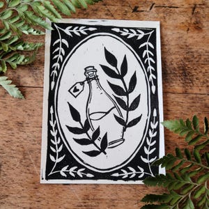 Linocut Print - Love Potion - A6 - Handmade - Etsy