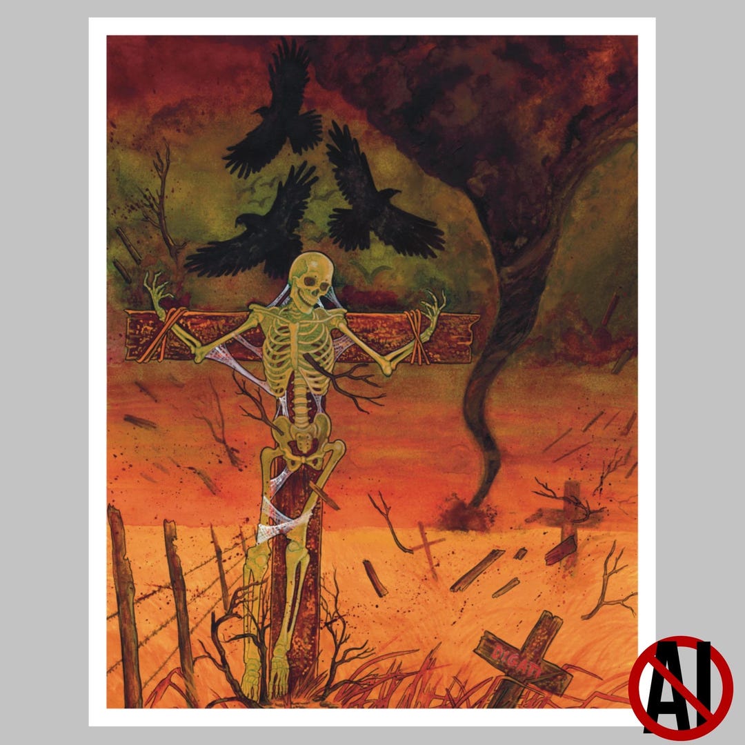 American Heartland Art Print Horror Art Natural Disaster Tornado ...