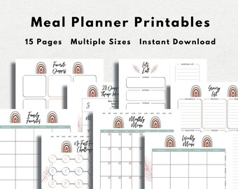 Weekly Menu Board Weekly Meal Planner Printable with Grocery List ...
