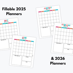 Editable Monthly Planner Bundle 2025 2026, Editable Monthly Calendar ...