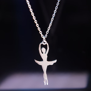 Little Ballerina Dancing Swan Ballet Silver Dainty Ballerina Pendant ...