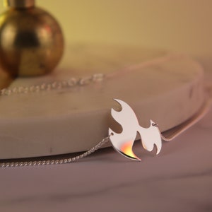 Circular Flame Necklace With Triangular Burnout, Special Chain, Fiery ...