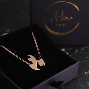 Circular Flame Necklace With Triangular Burnout, Special Chain, Fiery ...