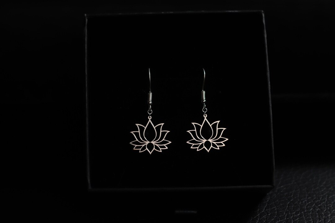 Eternal Bloom Lotus Flower Earrings - Sterling Silver Serenity - Etsy