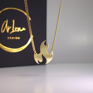 Circular Flame Necklace With Triangular Burnout, Special Chain, Fiery ...