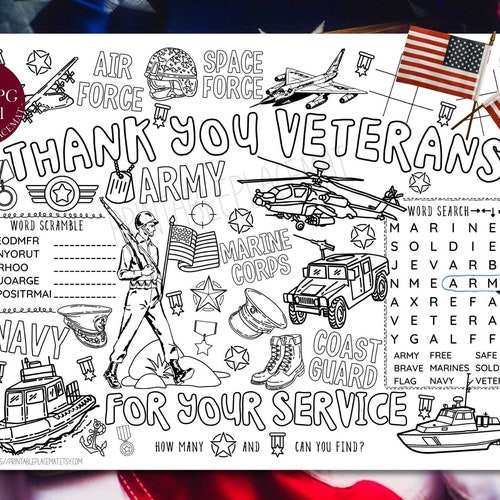 Veterans Day Coloring Page PRINTABLE - Etsy