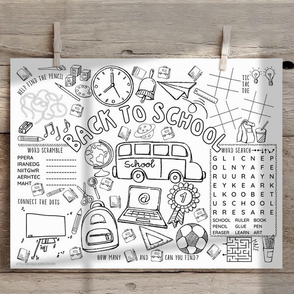 School Placemat - Etsy