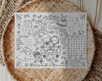 Personalized Wedding Activity Page | Wedding Coloring Placemat | Kids ...