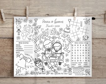 Wedding Placemat for Kids Coloring Page PRINTABLE - Etsy