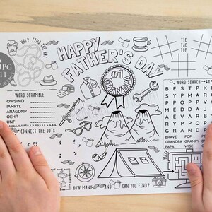 Fathers Day Coloring Page Grandpa Placemat PRINTABLE Activity - Etsy
