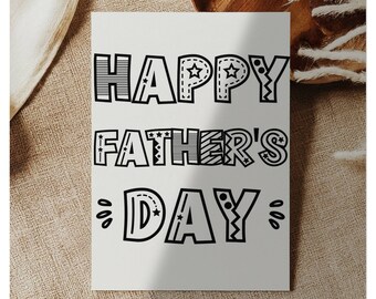 DIY Fathers Day Coloring Page Card Craft From Kids, DIY Foldable ...