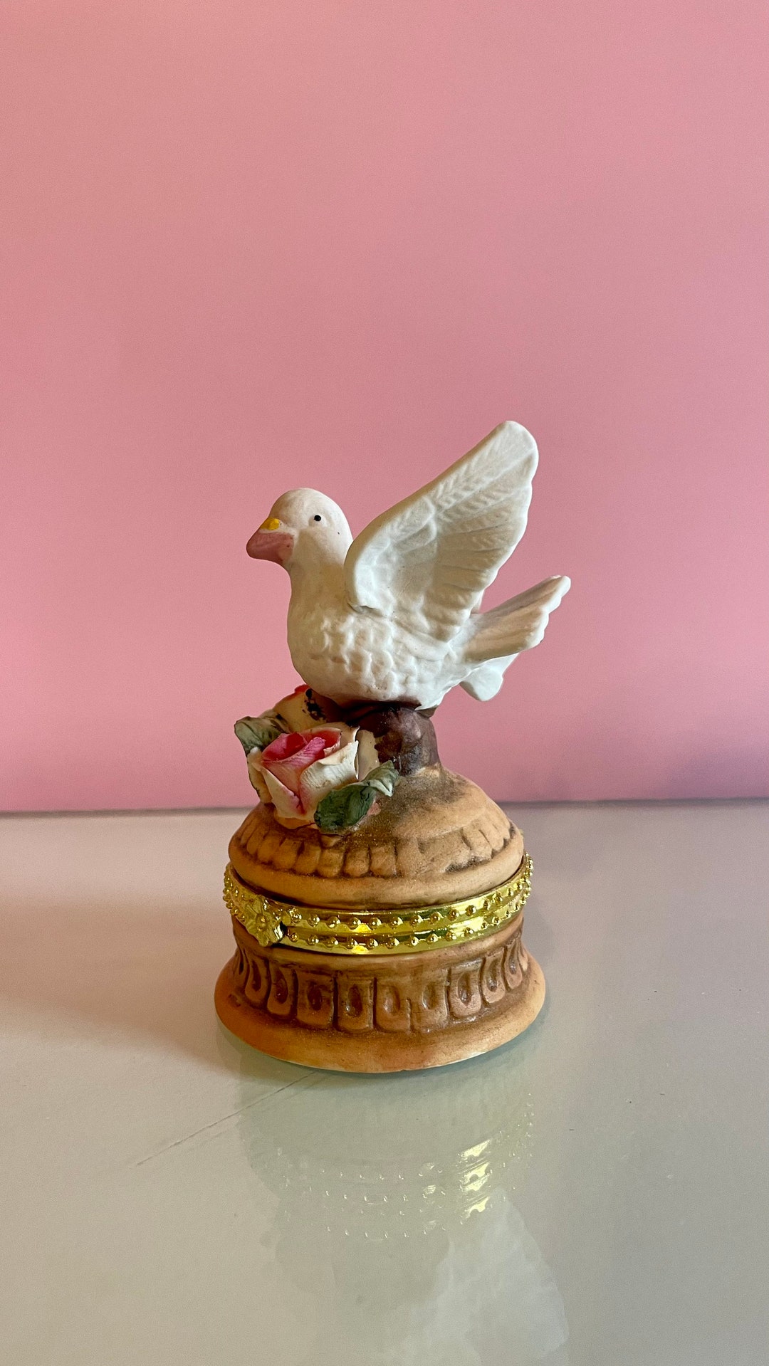 Dove Trinket Box; Bird Trinket Box; Bisque Trinket Box; Vintage Trinket ...