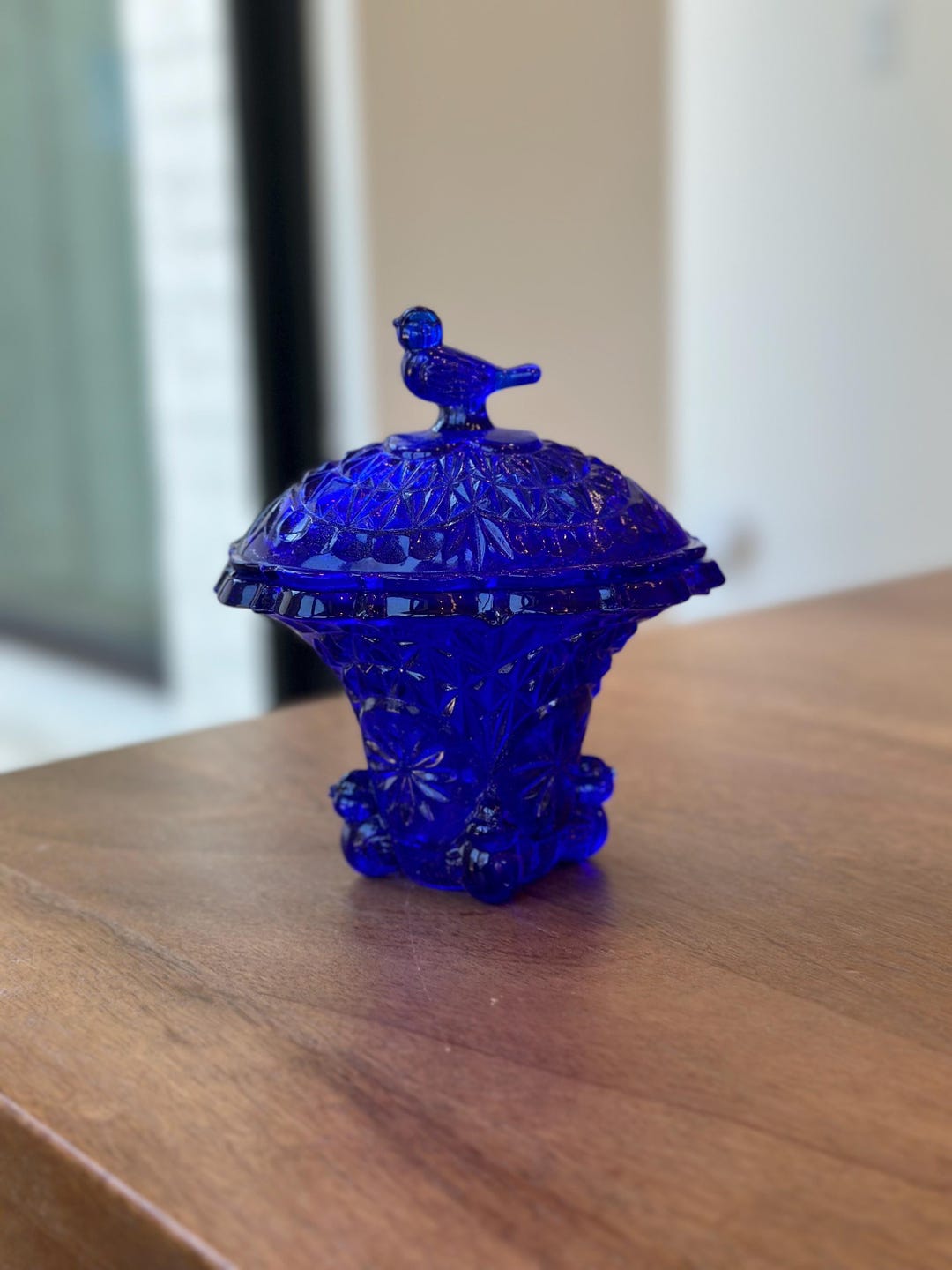 Vintage Cobalt Blue Bird Lidded Trinket Box; Cobalt Blue Candy Dish - Etsy