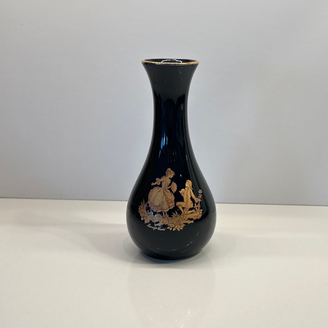 Limoges Blue & Gilted Gold Vase Limoges France Cobalt Vase - Etsy