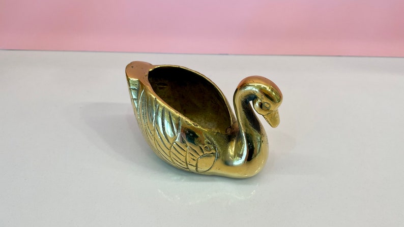 Vintage Brass Swan Toothpick Holder Antique Brass Swan Bowl - Etsy