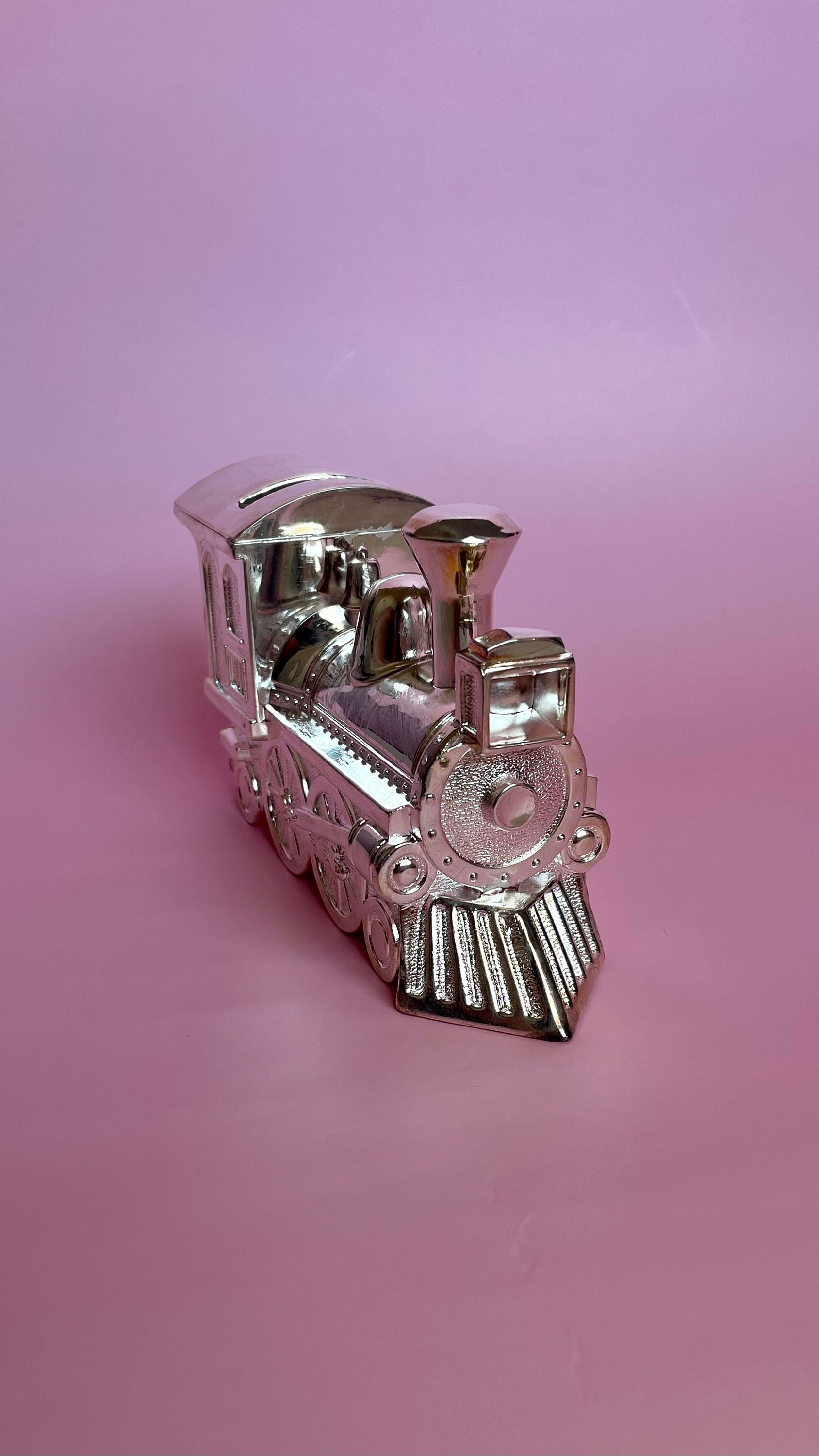 Silver Plated Train Bank Train Piggy Bank Newborn Keepsake - Etsy