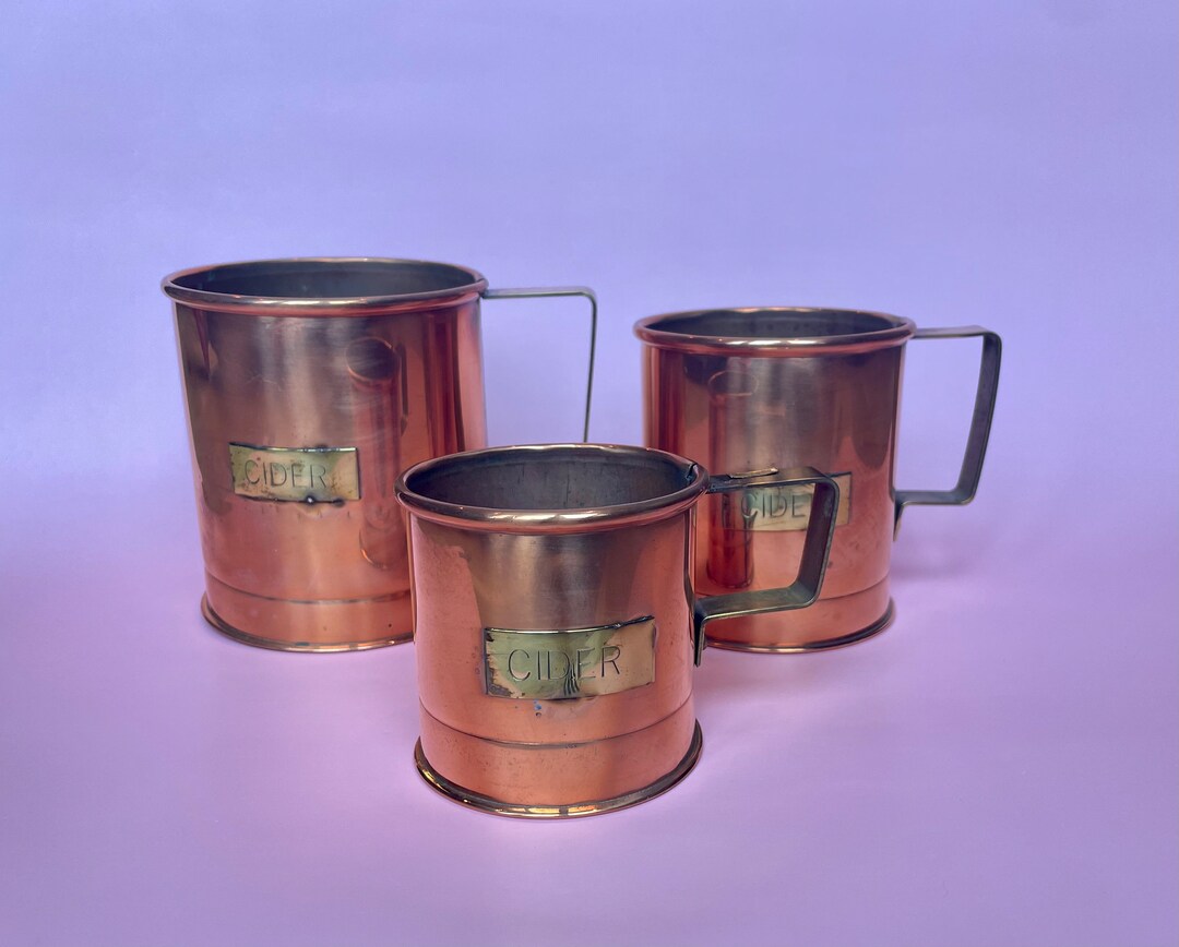 Vintage Copper Cider Mugs Graduated Measuring Cups Vintage - Etsy