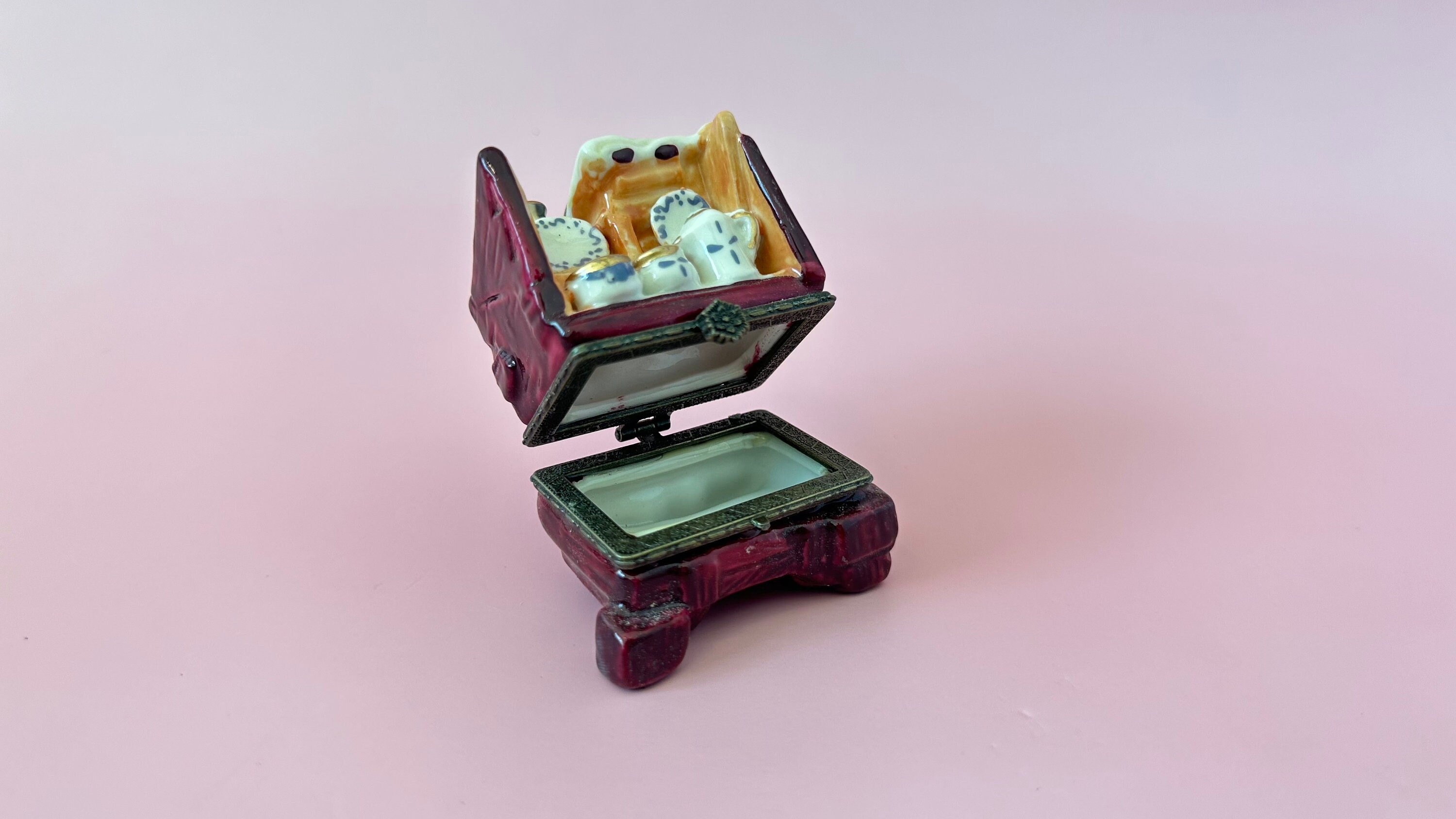 Tea Hutch Trinket Box Tea Cabinet Trinket Box Vintage Trinket Box ...