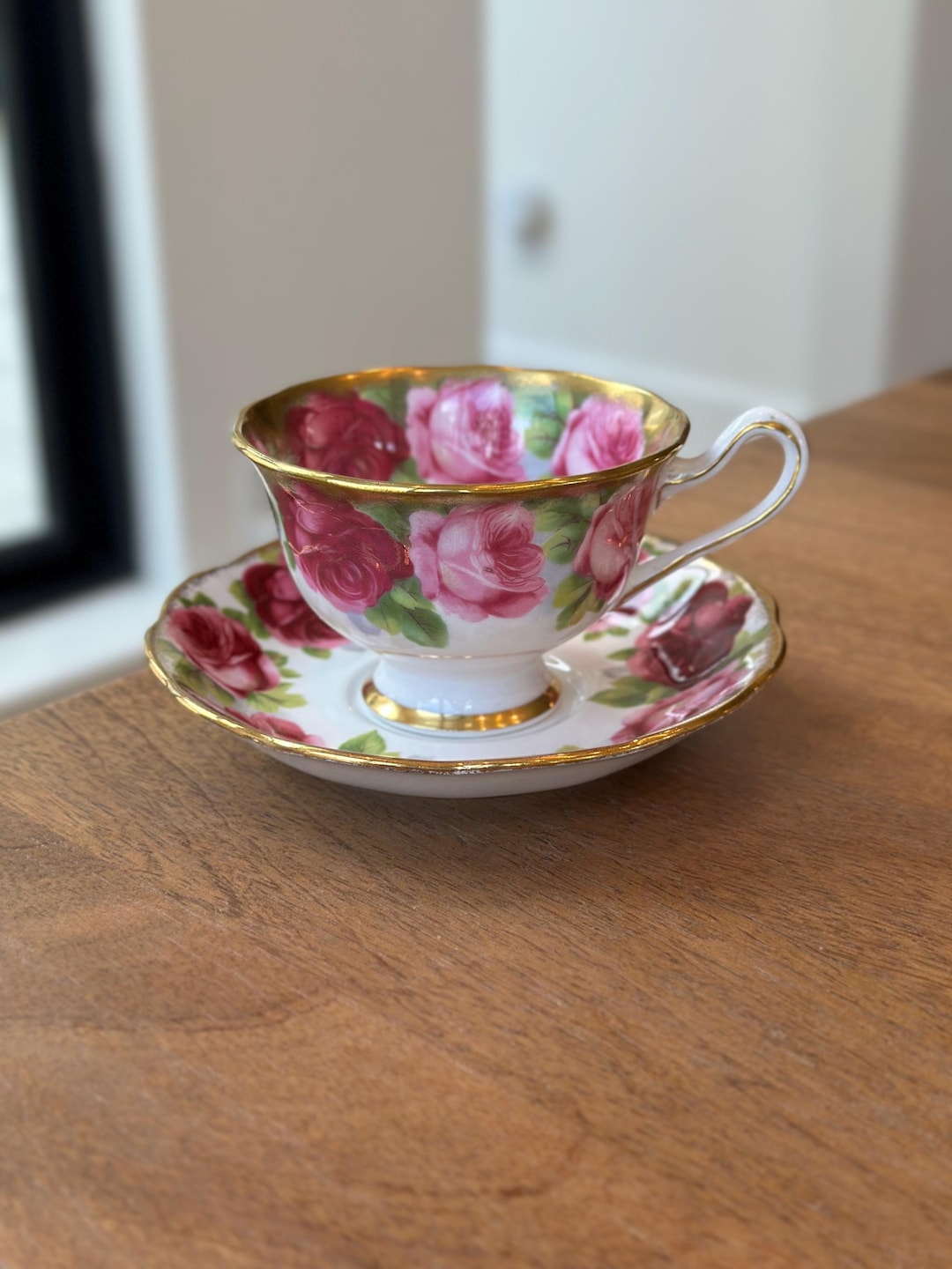 Vintage Royal Albert Old English Rose Tea Cup and Saucer - Etsy