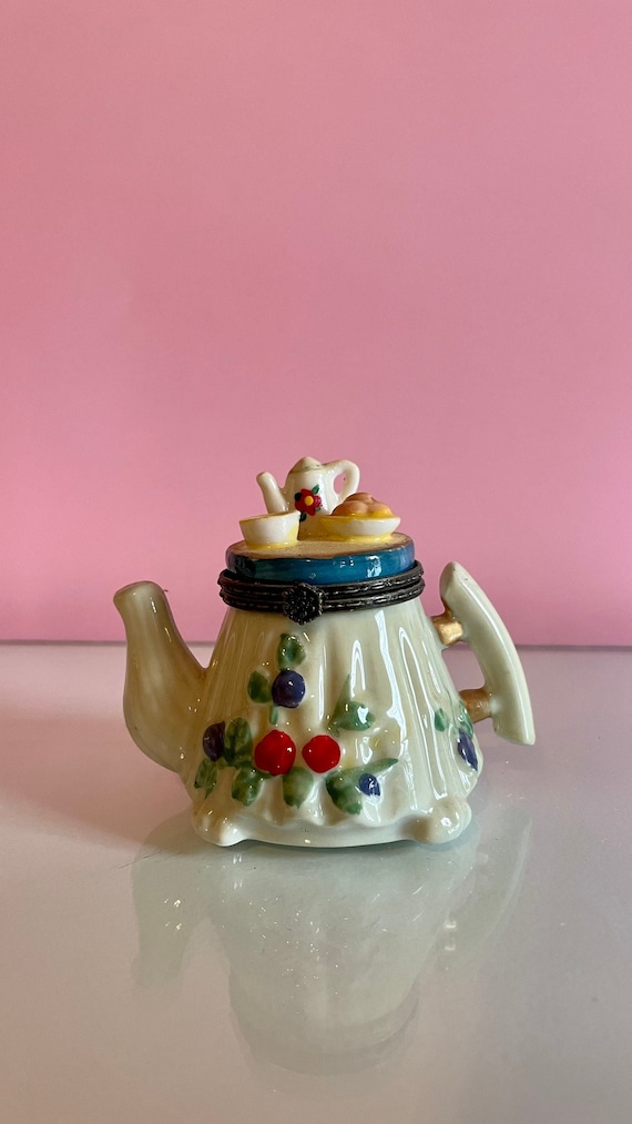 Tea & Crumpets Teapot Trinket Box Tea Trinket Box Vintage - Etsy