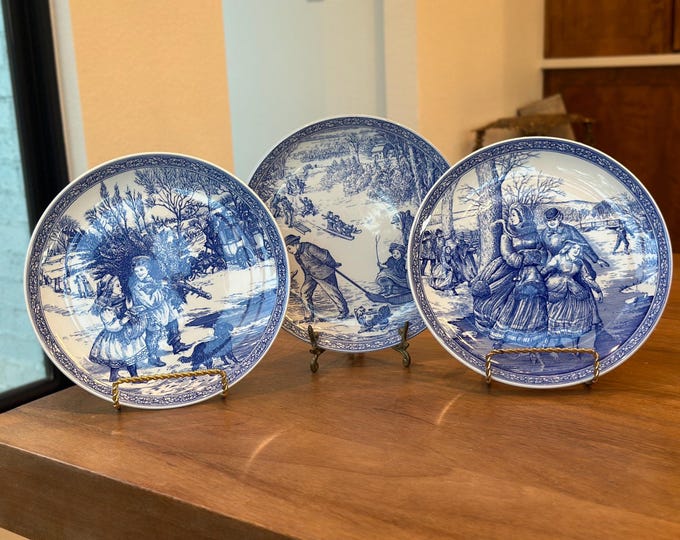 Set of 3 Spode Blue Room Christmas Plates 8.25 Spode Collectible ...