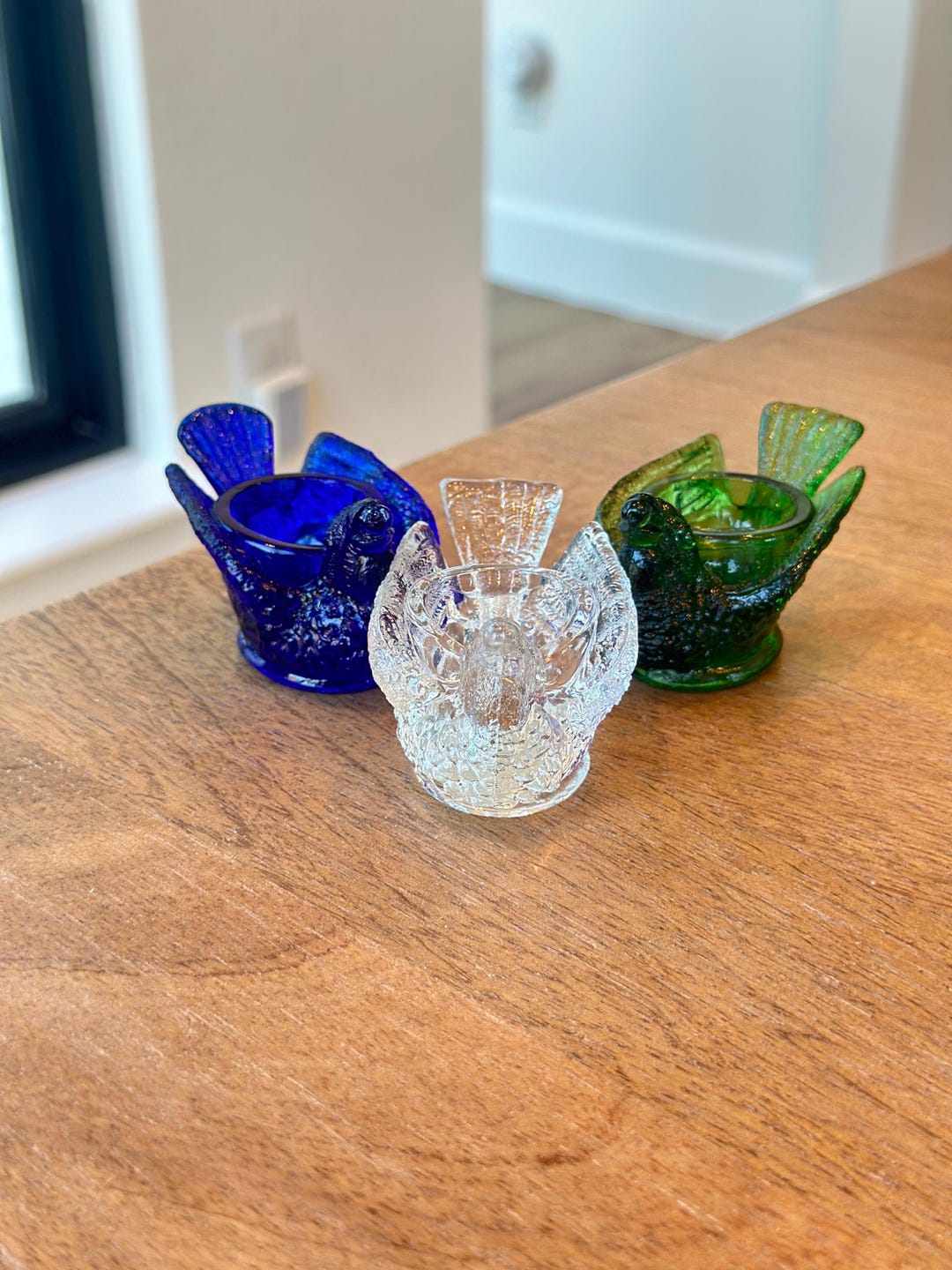 Vintage Glass Bird Salt Cellar; Green or Blue Bird Salt Cellar - Etsy