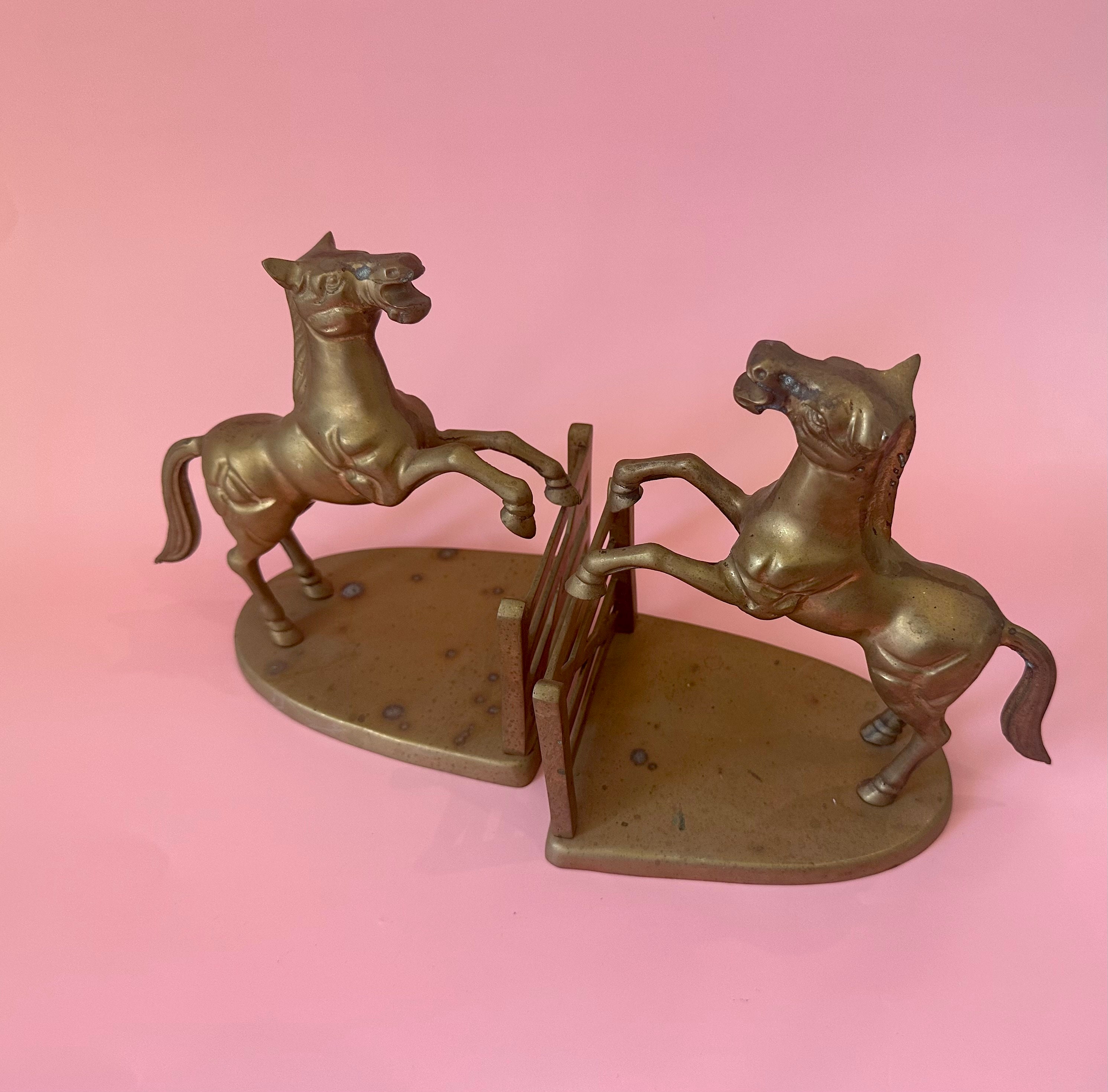 Vintage Brass Horse Bookends Antique Brass Bookends - Etsy