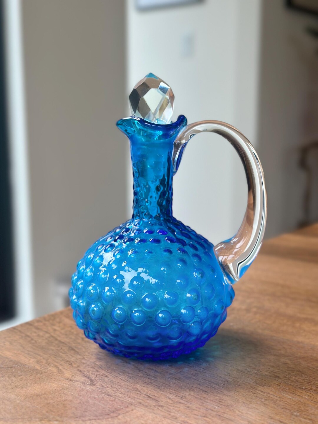 Vintage Fenton Hobnail Cobalt Blue Cruet; Blue Fenton Cruet; Fenton ...