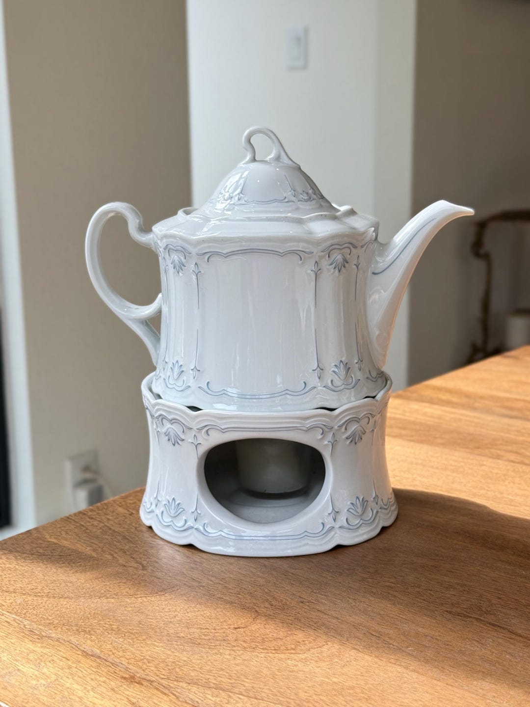 Seltmann Weiden Julia Tea Pot With Warmer Blue & White - Etsy