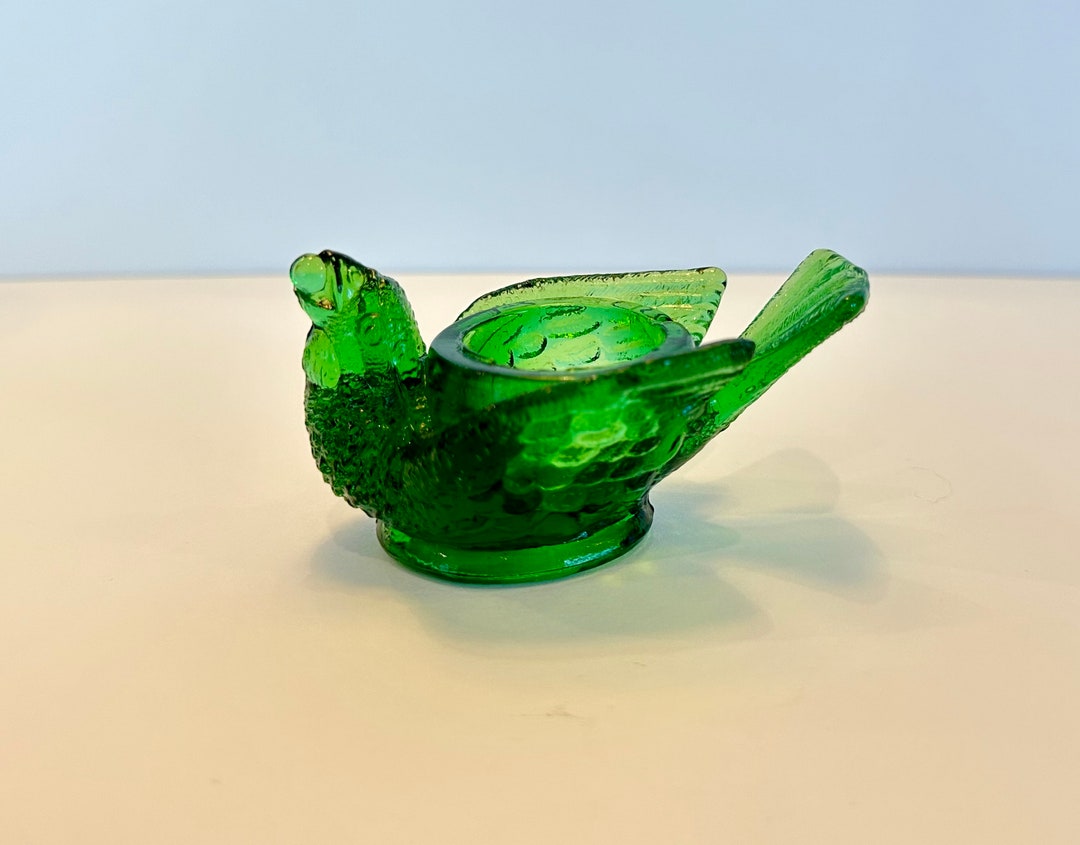 Green Glass Bird Salt Cellar Green Bird Salt Cellar - Etsy
