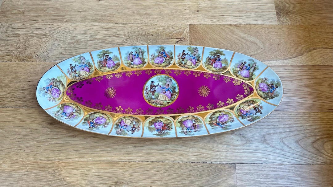 West Germany Fragonard JKW Porcelain Love Story Platter 23”; Fragonard ...