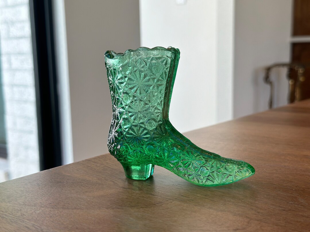 Vintage Fenton Glass Shoe Boot High Top - Etsy