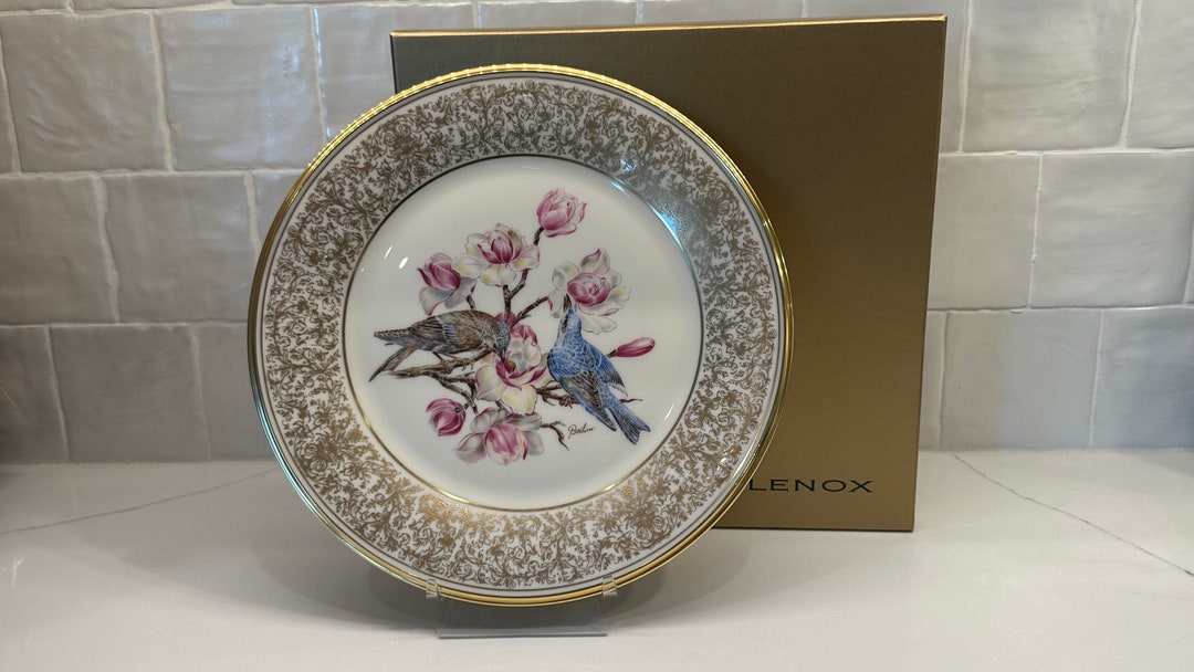 Lenox Boehm Bird Collectible Plate Mountain Bluebird With Original Box ...