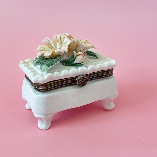 Vintage Hinged Porcelain Box - Etsy