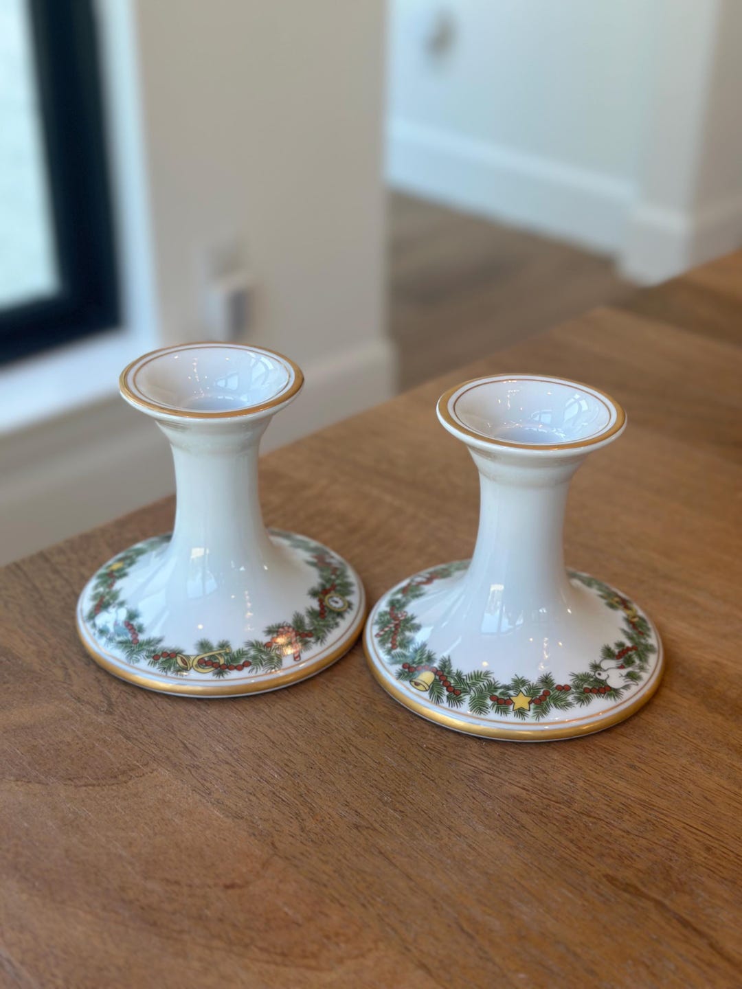 Pair of Fitz and Floyd St Nicholas Candle Holders; Fitz and Floyd Christmas China - Etsy