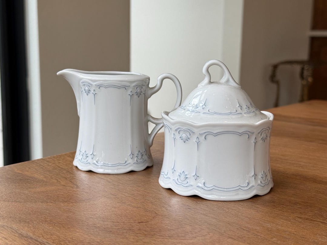 Seltmann Weiden Julia Cream and Sugar Set Blue & White - Etsy