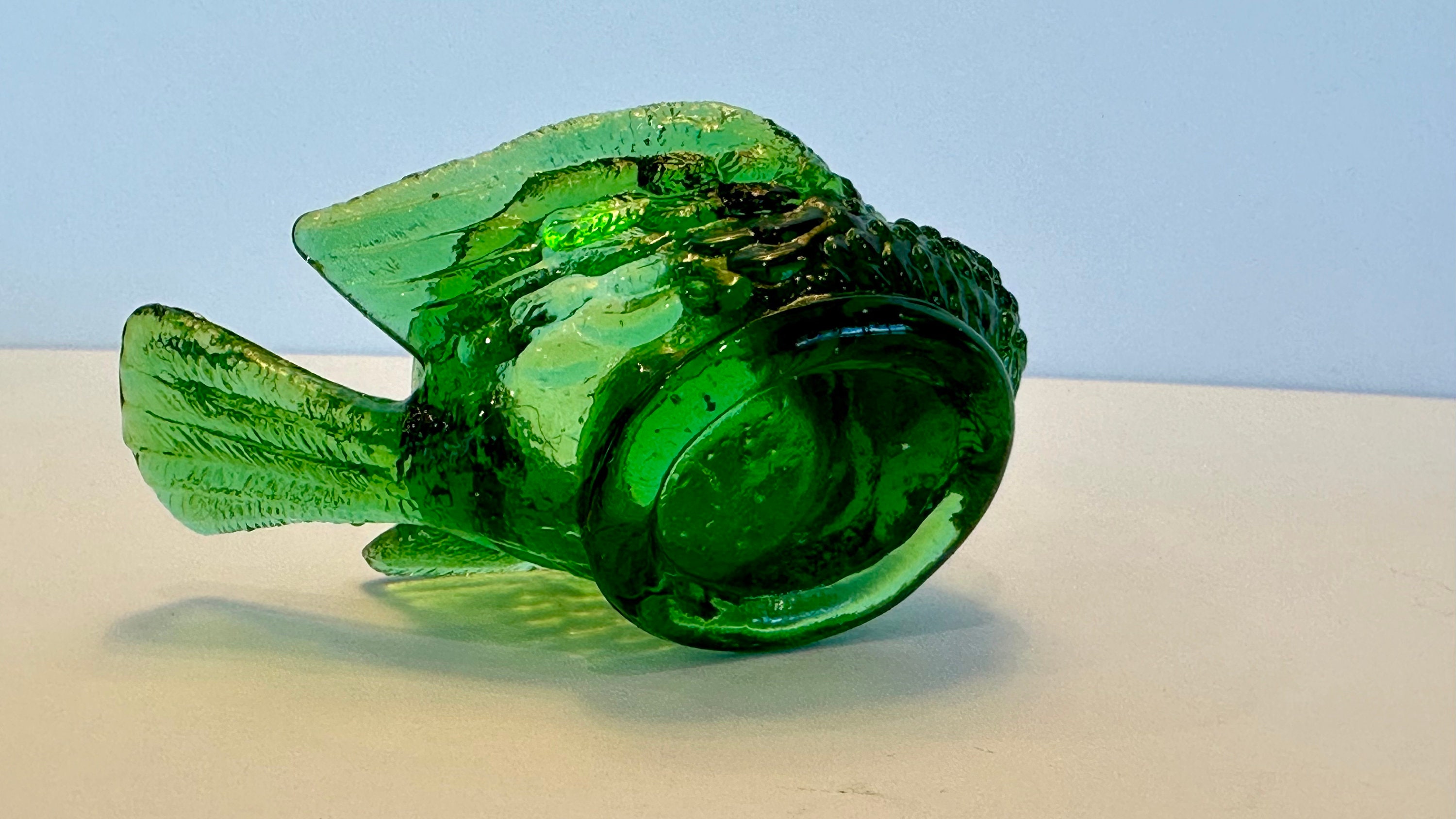 Green Glass Bird Salt Cellar; Green Bird Salt Cellar - Etsy