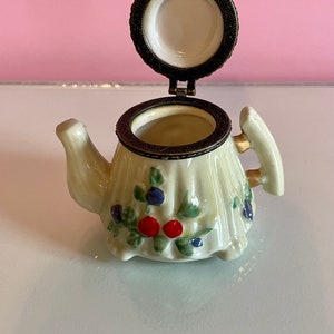 Tea & Crumpets Teapot Trinket Box; Tea Trinket Box; Vintage Trinket Box ...
