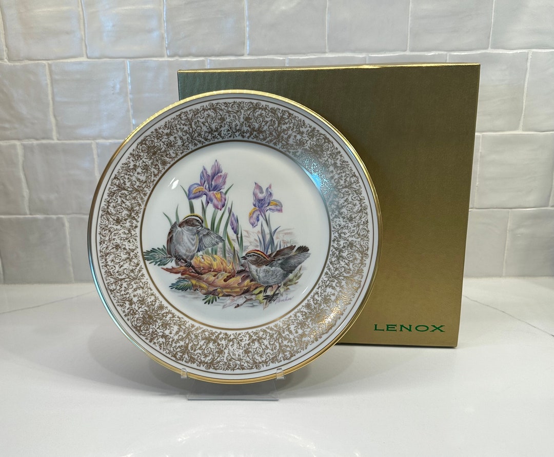 Lenox Boehm Bird Collectible Plate Golden Crowned Kingle With Original ...