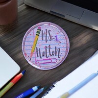 Teacher Personalized Epoxy Composition Coaster Teachers Gift Teachers ...