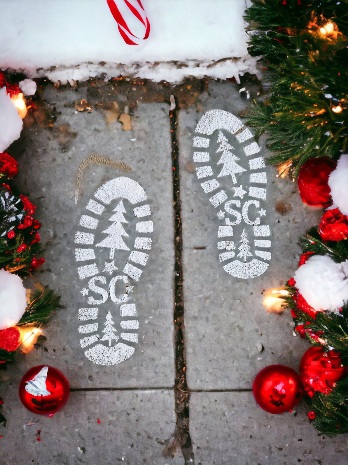 Santa Claus Footprint, Santa Footsteps, Fake Santa Boot Prints ...